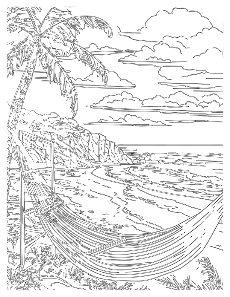 Vacation Vibes Coloring Pages: Find Your Relaxation