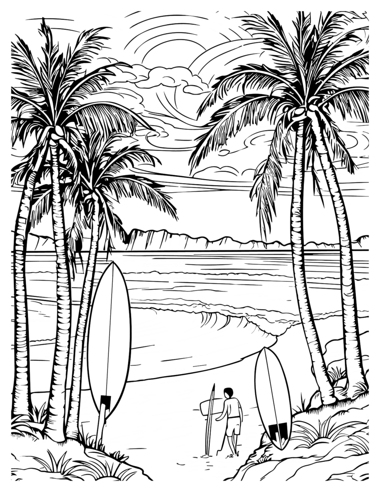 Vacation Vibes Coloring Pages: Find Your Relaxation