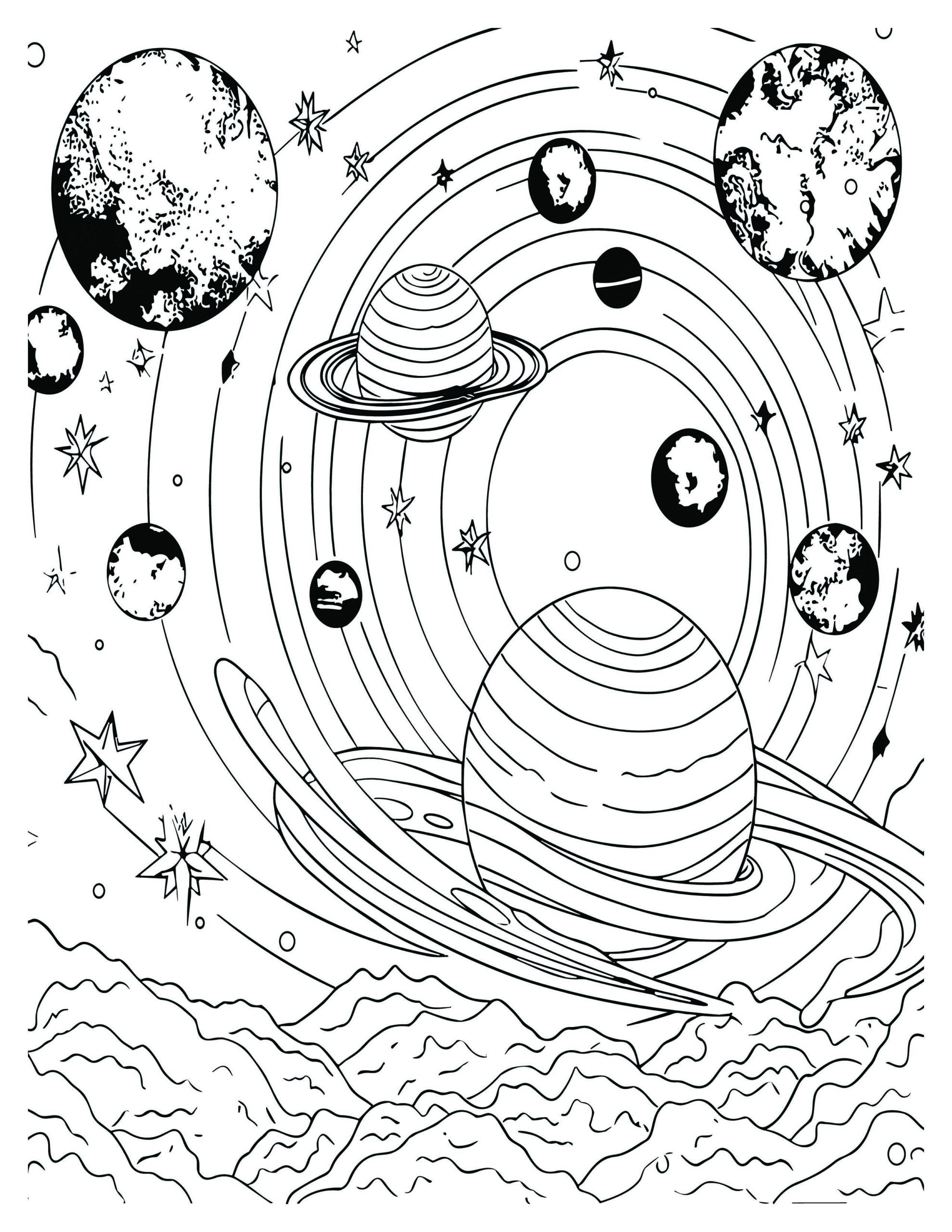 Journey Through Space Coloring Pages | Explore the Cosmos