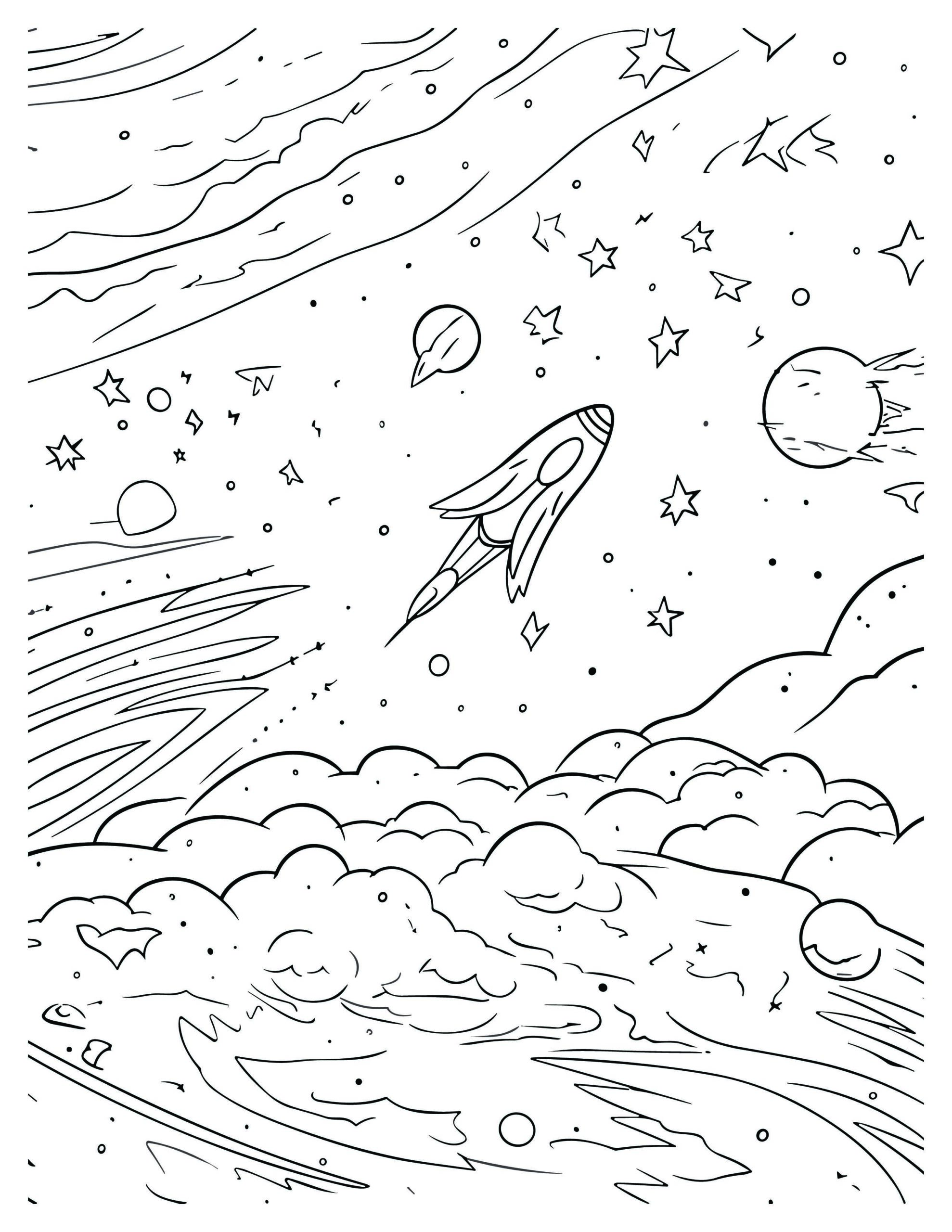 Journey Through Space Coloring Pages | Explore the Cosmos