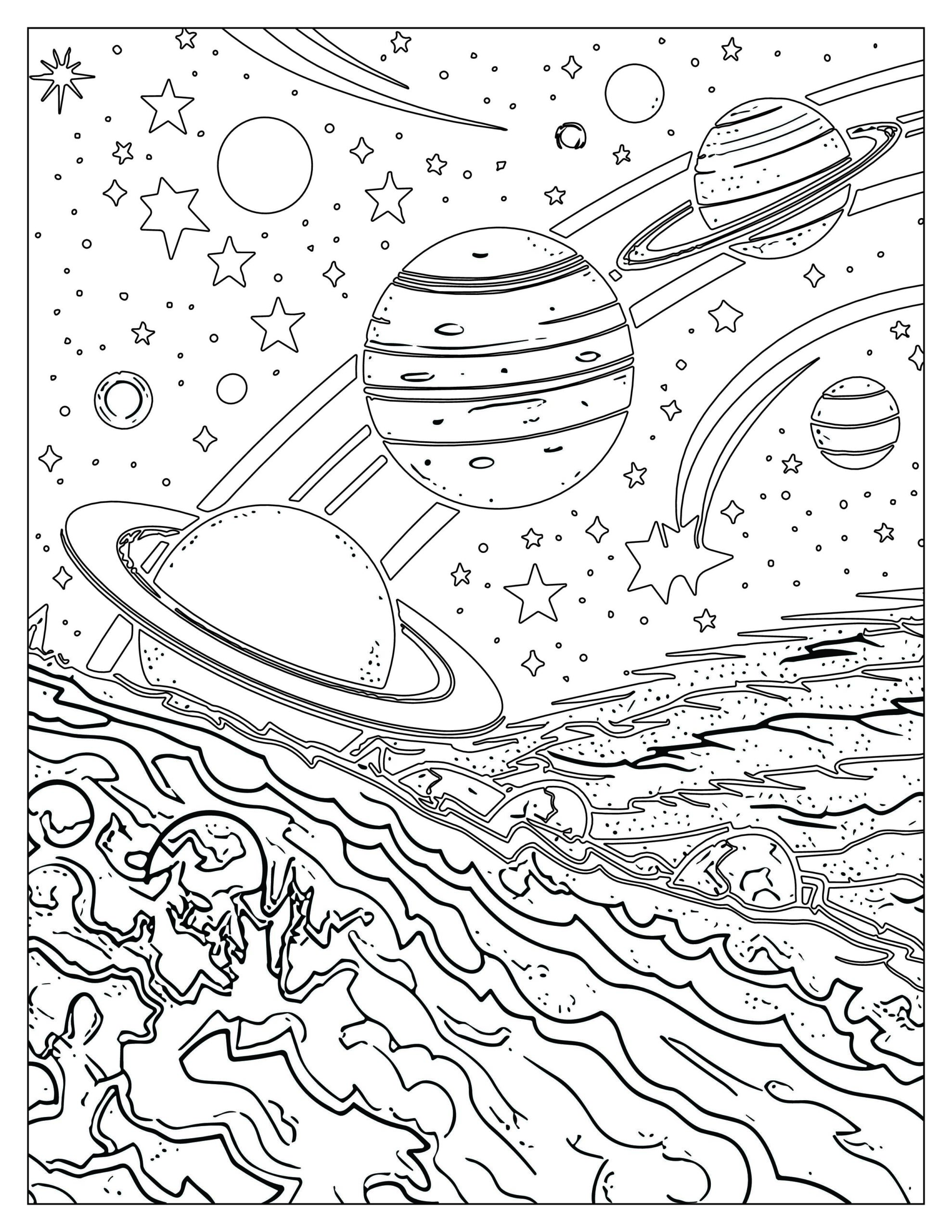Journey Through Space Coloring Pages | Explore the Cosmos
