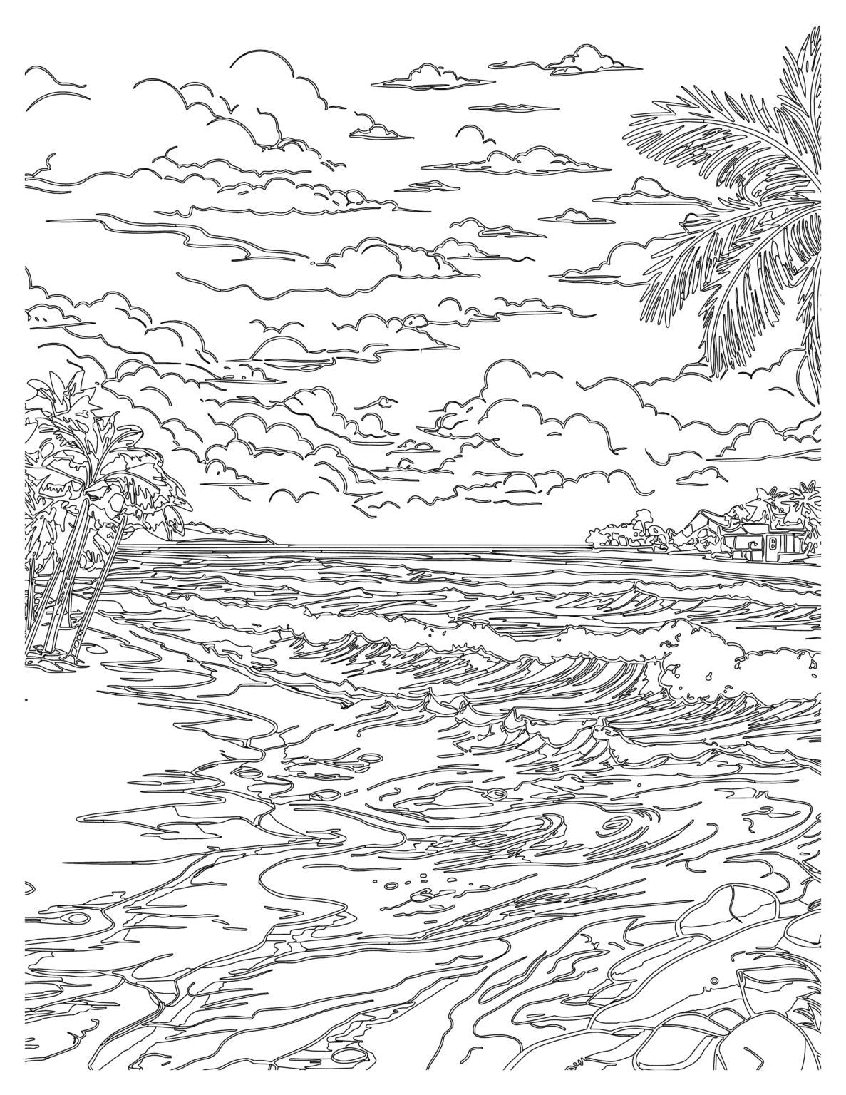 Vacation Vibes Coloring Pages: Find Your Relaxation