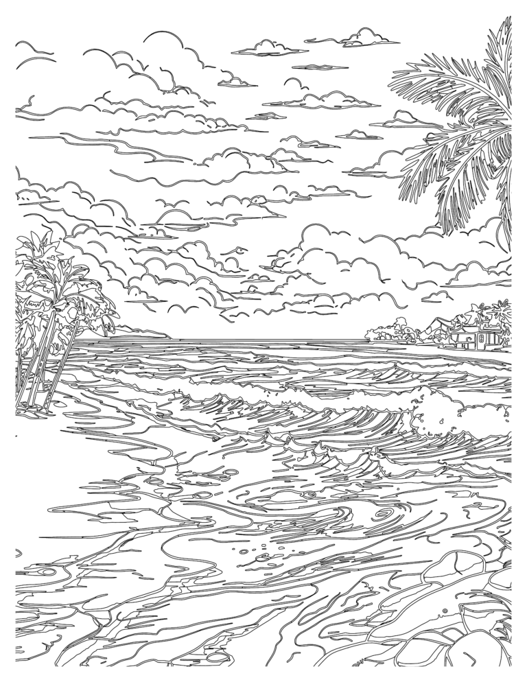 Vacation Vibes Coloring Pages: Find Your Relaxation