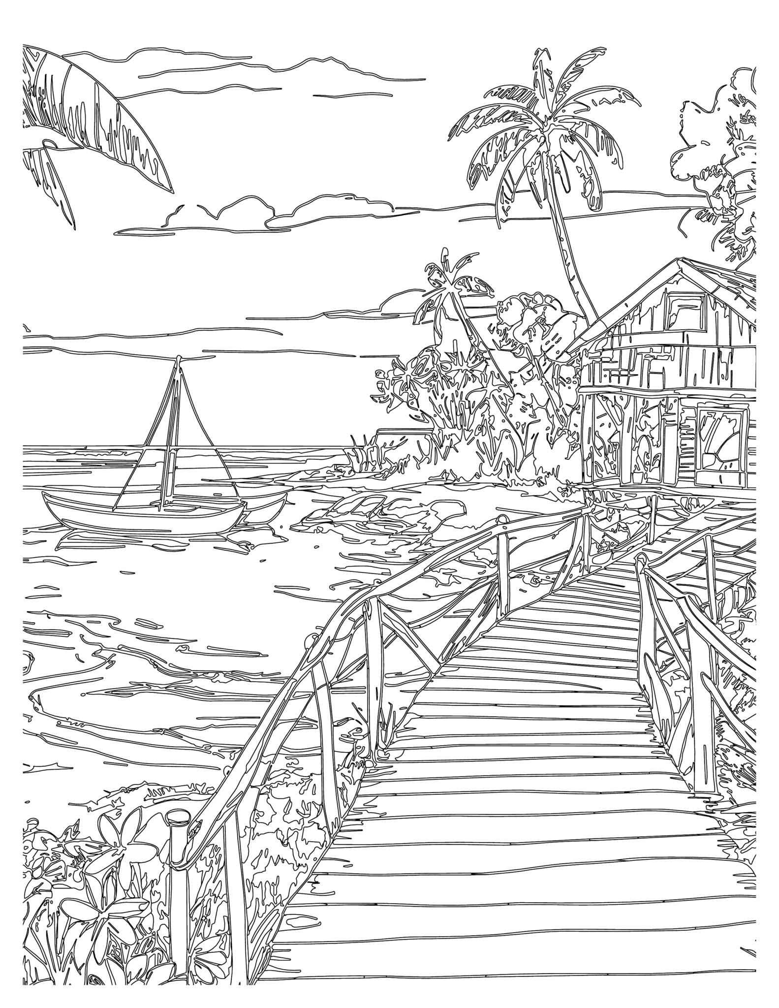 Vacation Vibes Coloring Pages: Find Your Relaxation