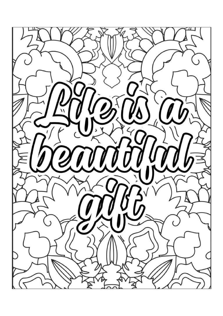Inspirational Quote Coloring Pages | Relaxation and Motivation