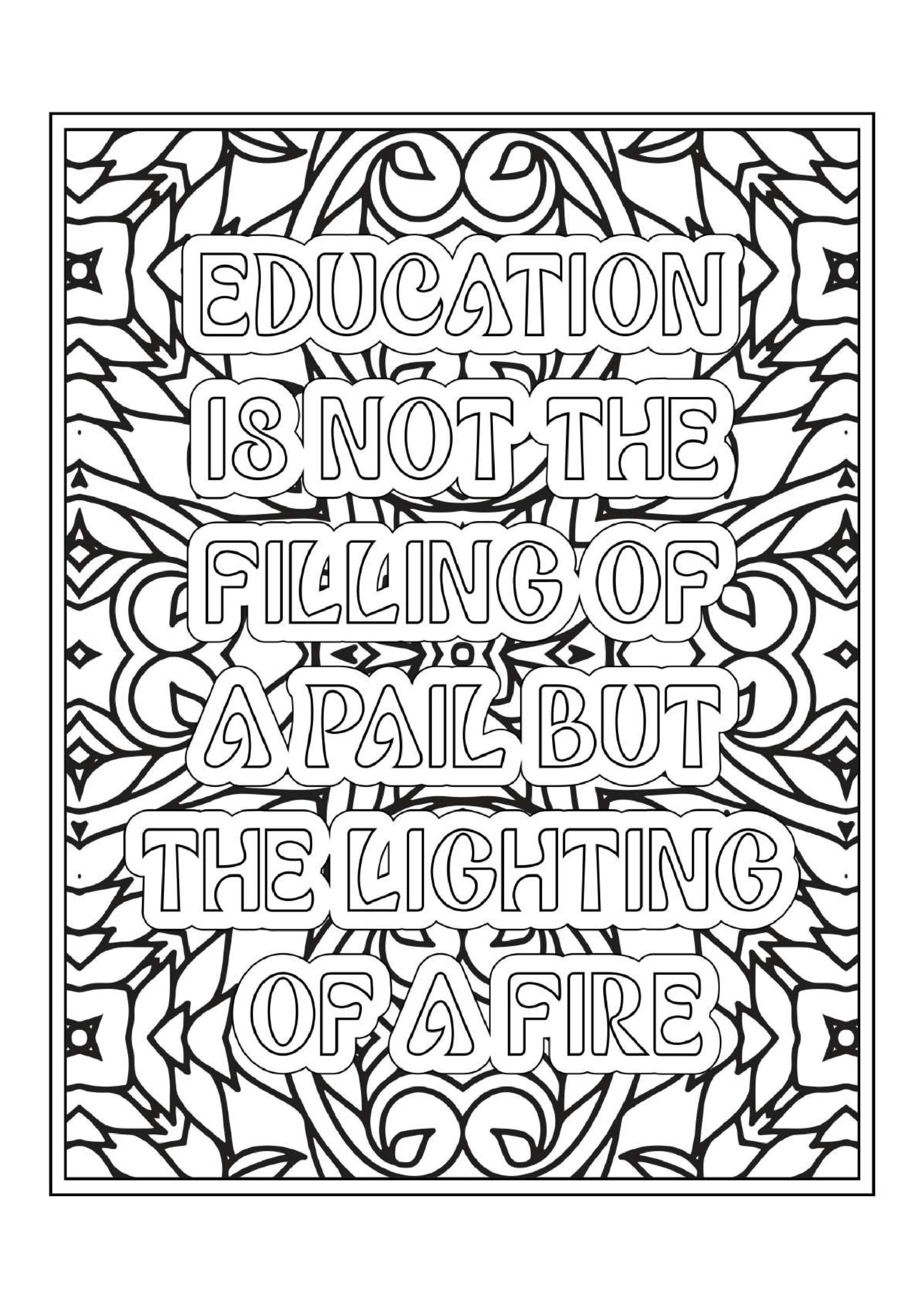 Inspirational Quote Coloring Pages | Relaxation and Motivation