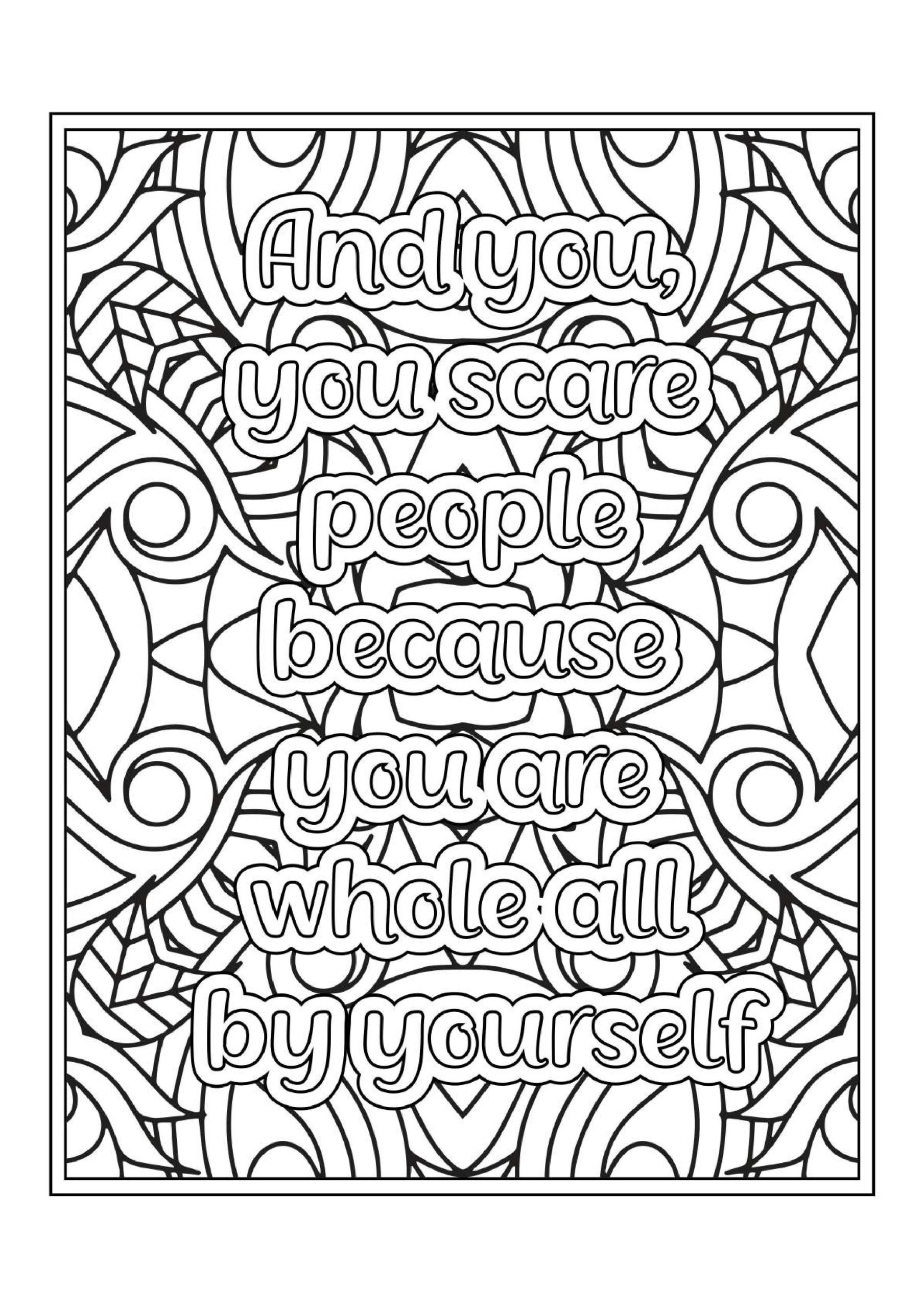 Inspirational Quote Coloring Pages | Relaxation and Motivation