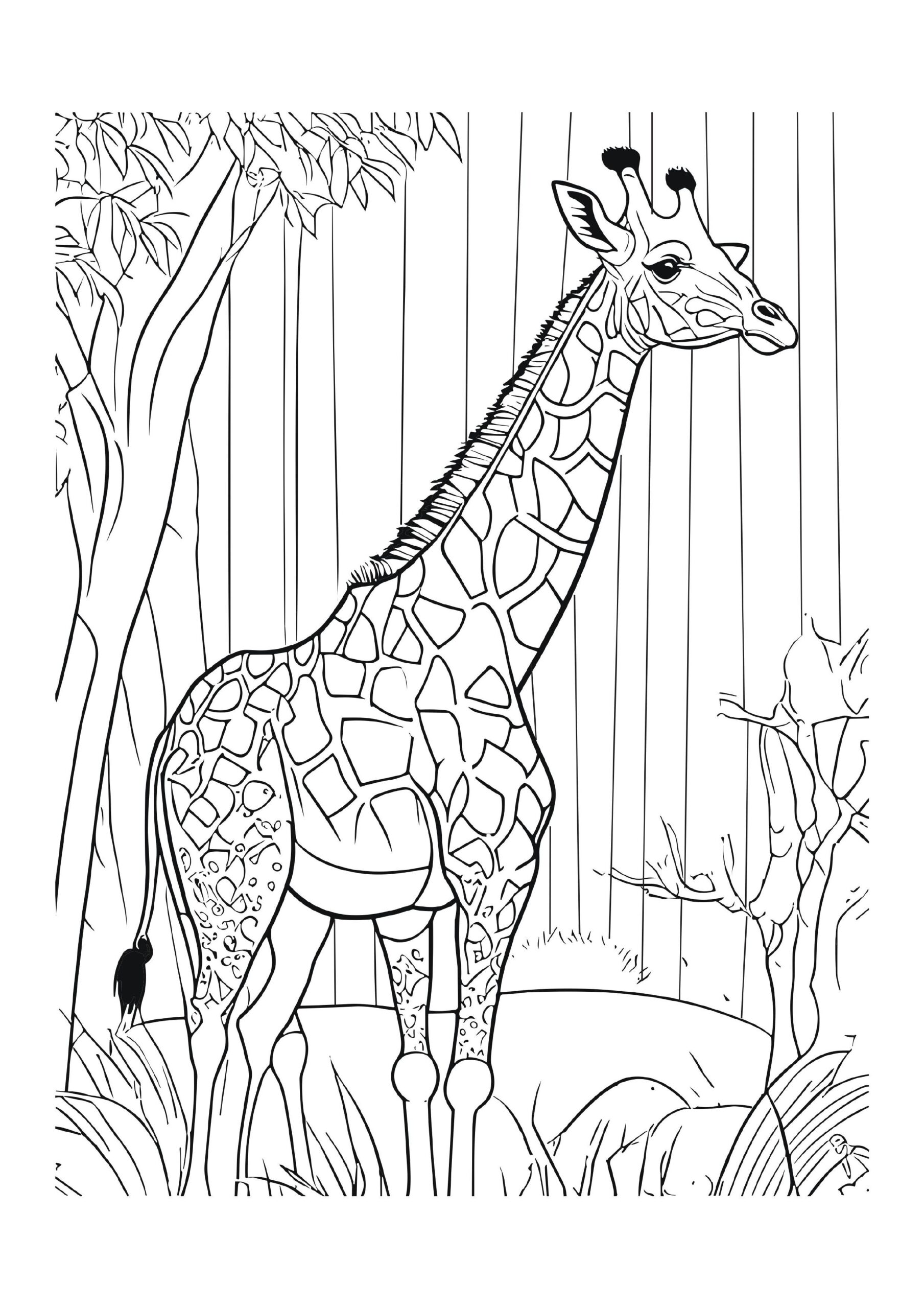 Towering Giraffe Coloring Pages I Tall and Majestic