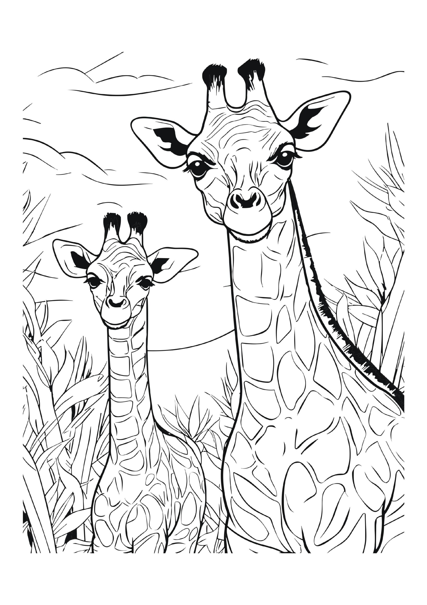 Towering Giraffe Coloring Pages I Tall and Majestic