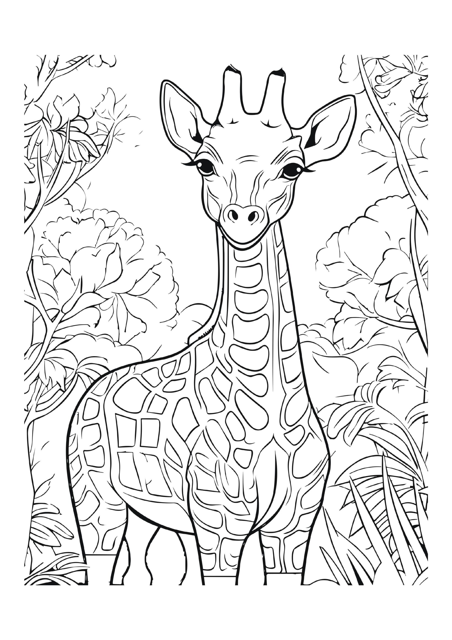 Towering Giraffe Coloring Pages I Tall and Majestic
