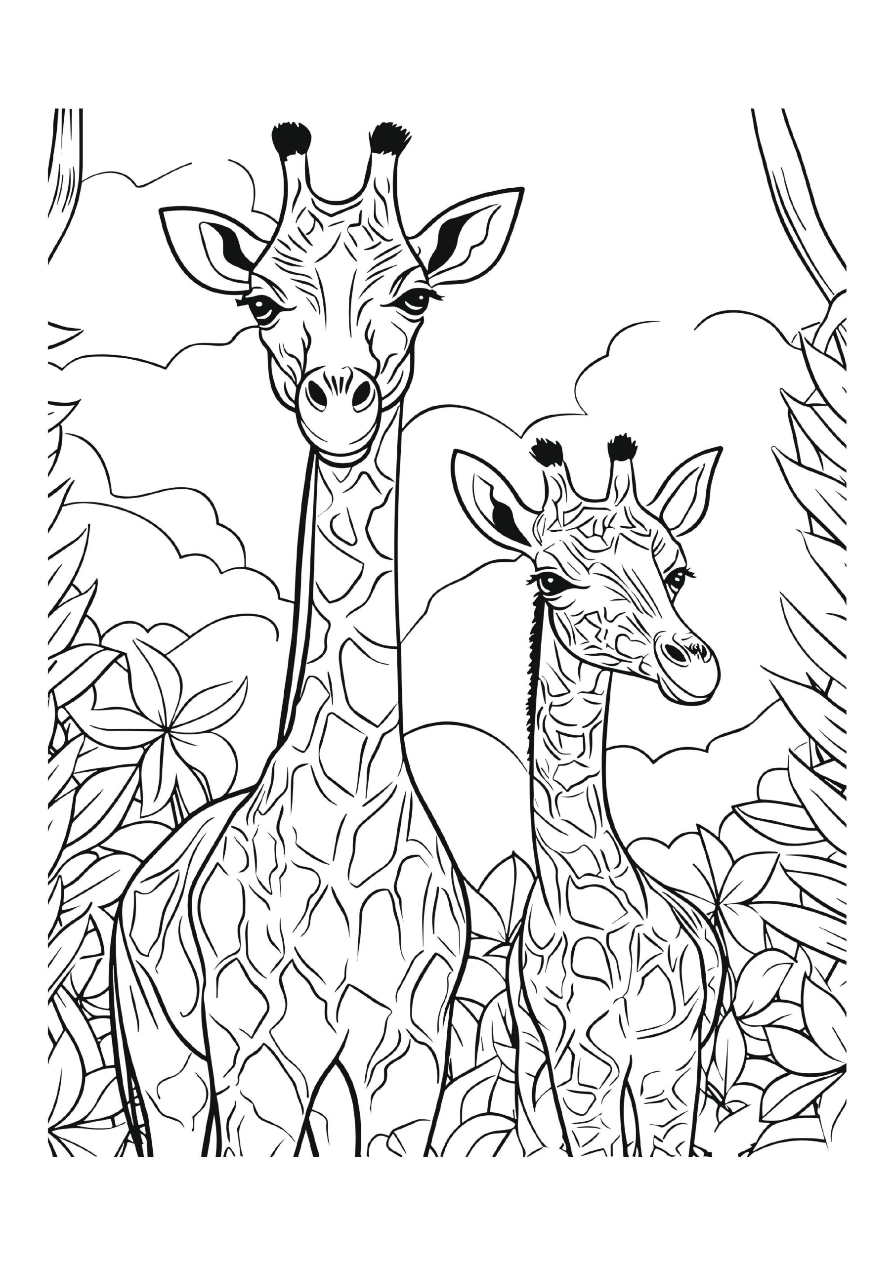 Towering Giraffe Coloring Pages I Tall and Majestic