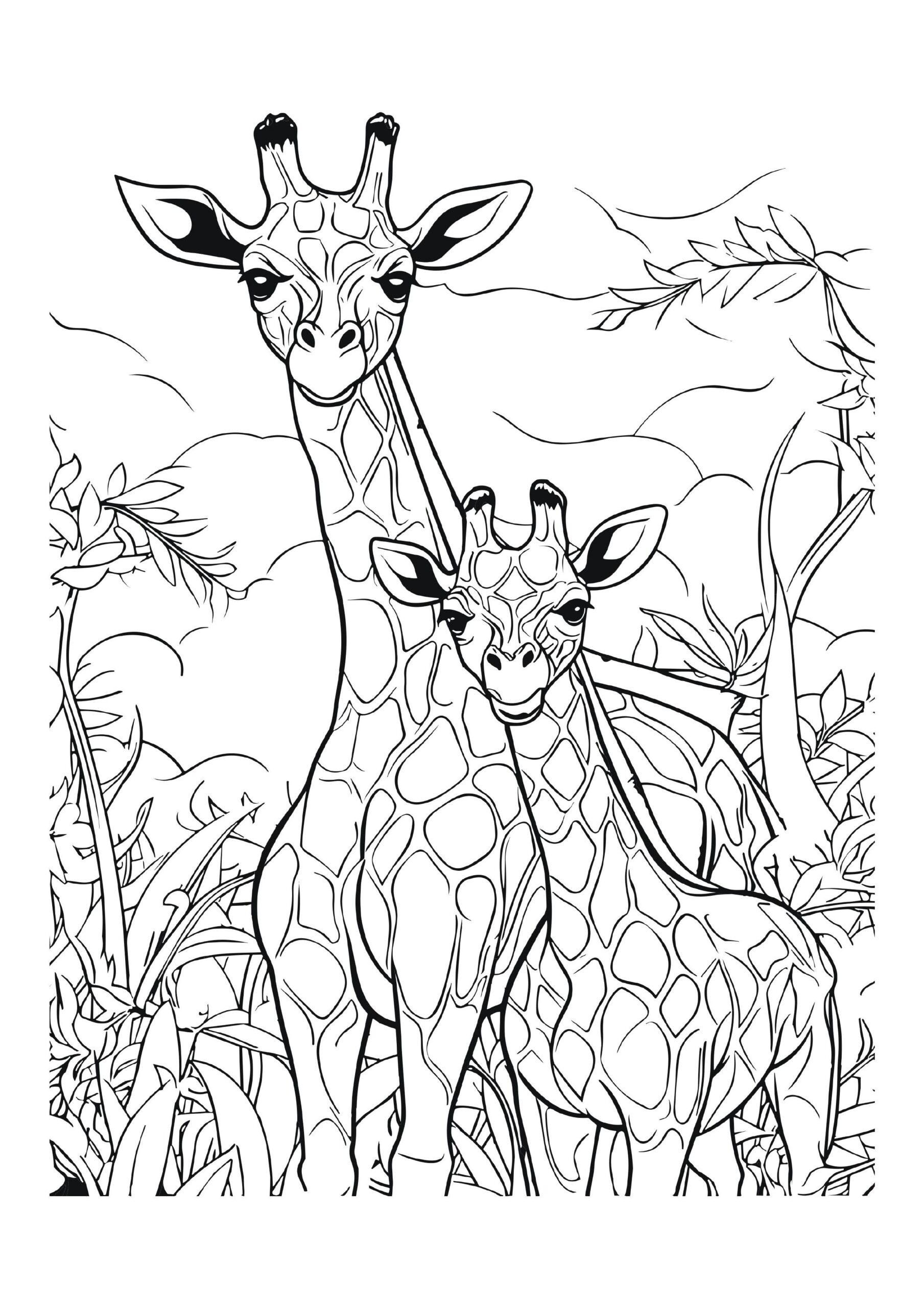 Towering Giraffe Coloring Pages I Tall and Majestic