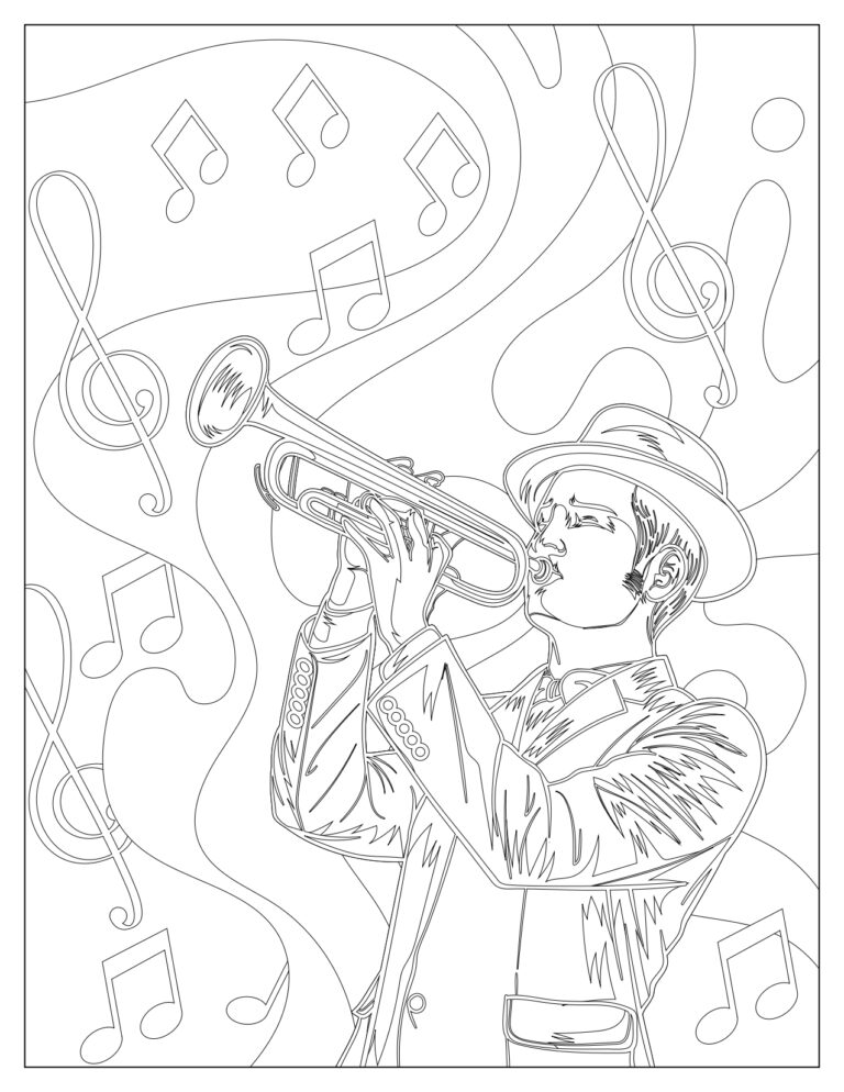 Jazz Inspirations Coloring Pages: Explore Musical Art