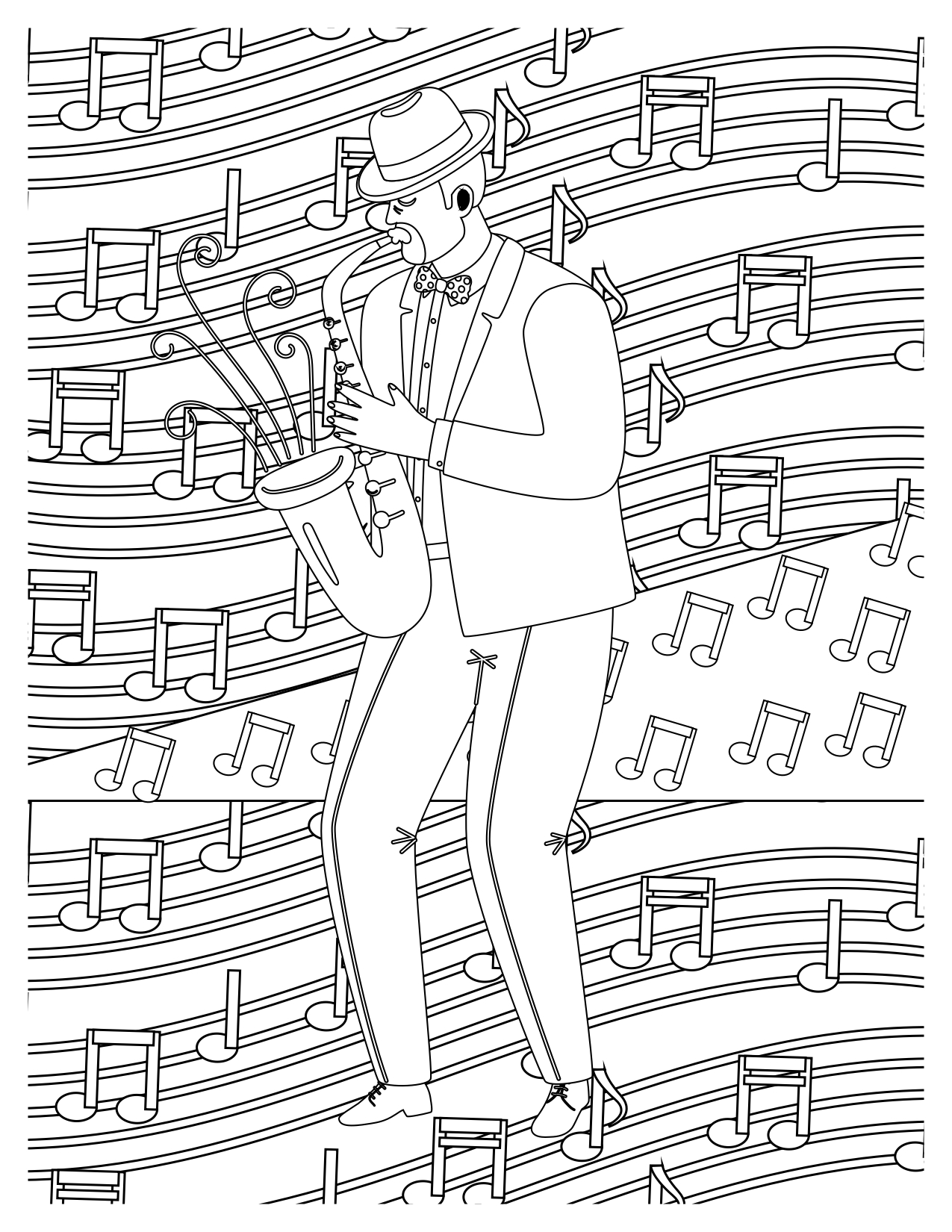 Jazz Inspirations Coloring Pages: Explore Musical Art