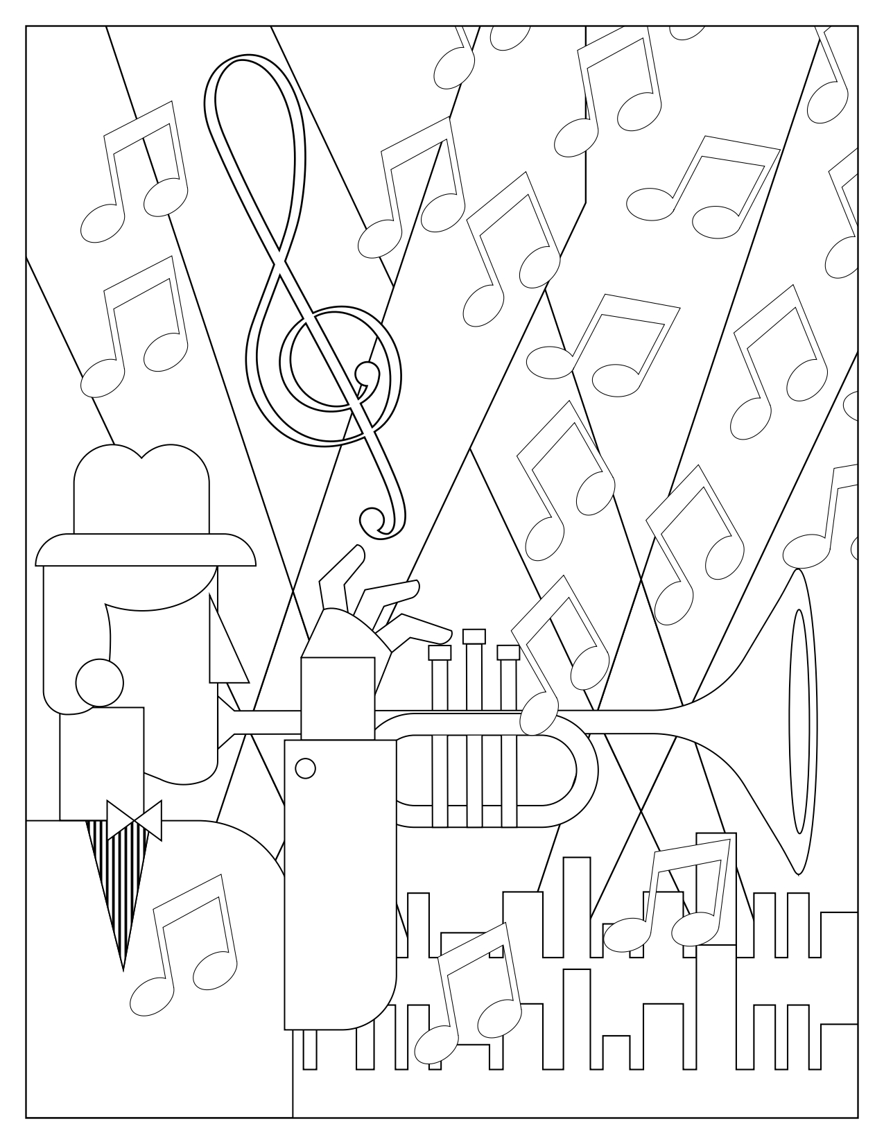 Jazz Inspirations Coloring Pages: Explore Musical Art