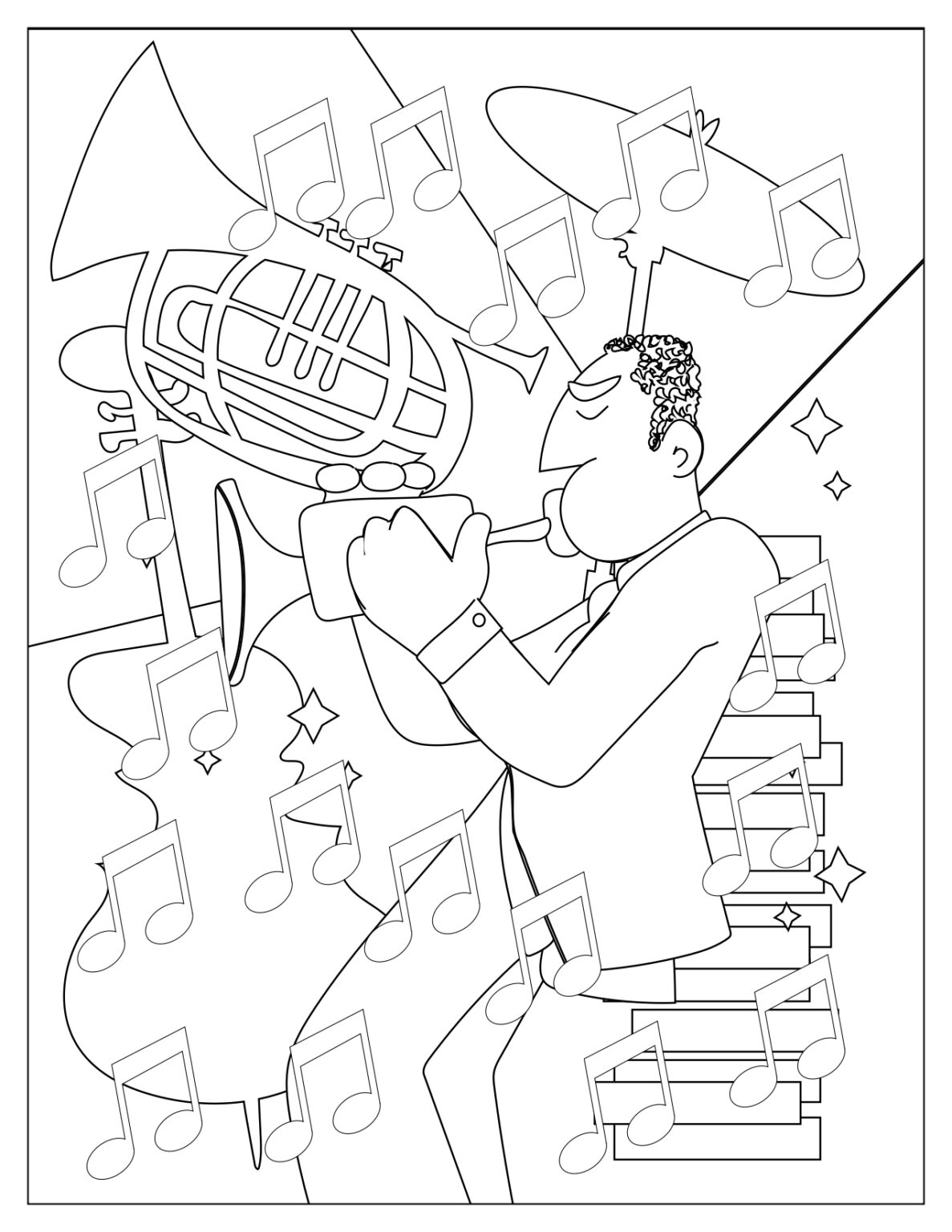 Jazz Inspirations Coloring Pages: Explore Musical Art