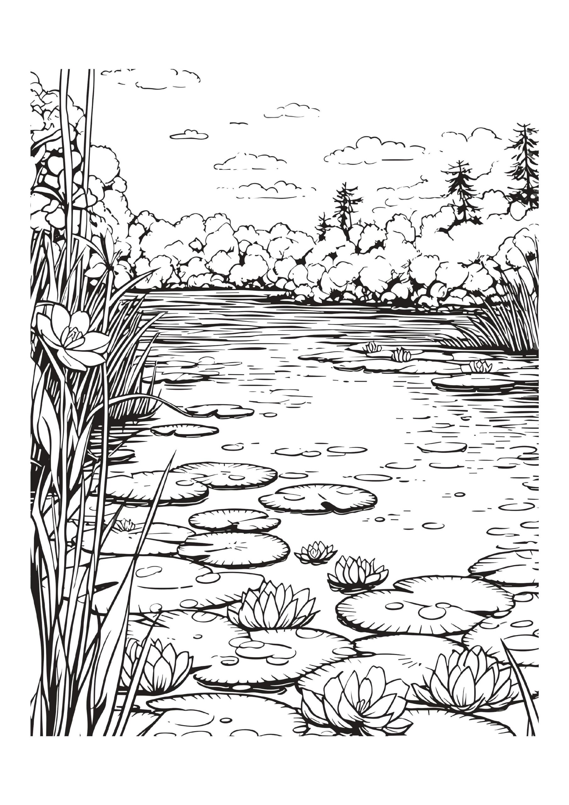 Blissful Scenes Coloring Pages: Serenity in Every Stroke