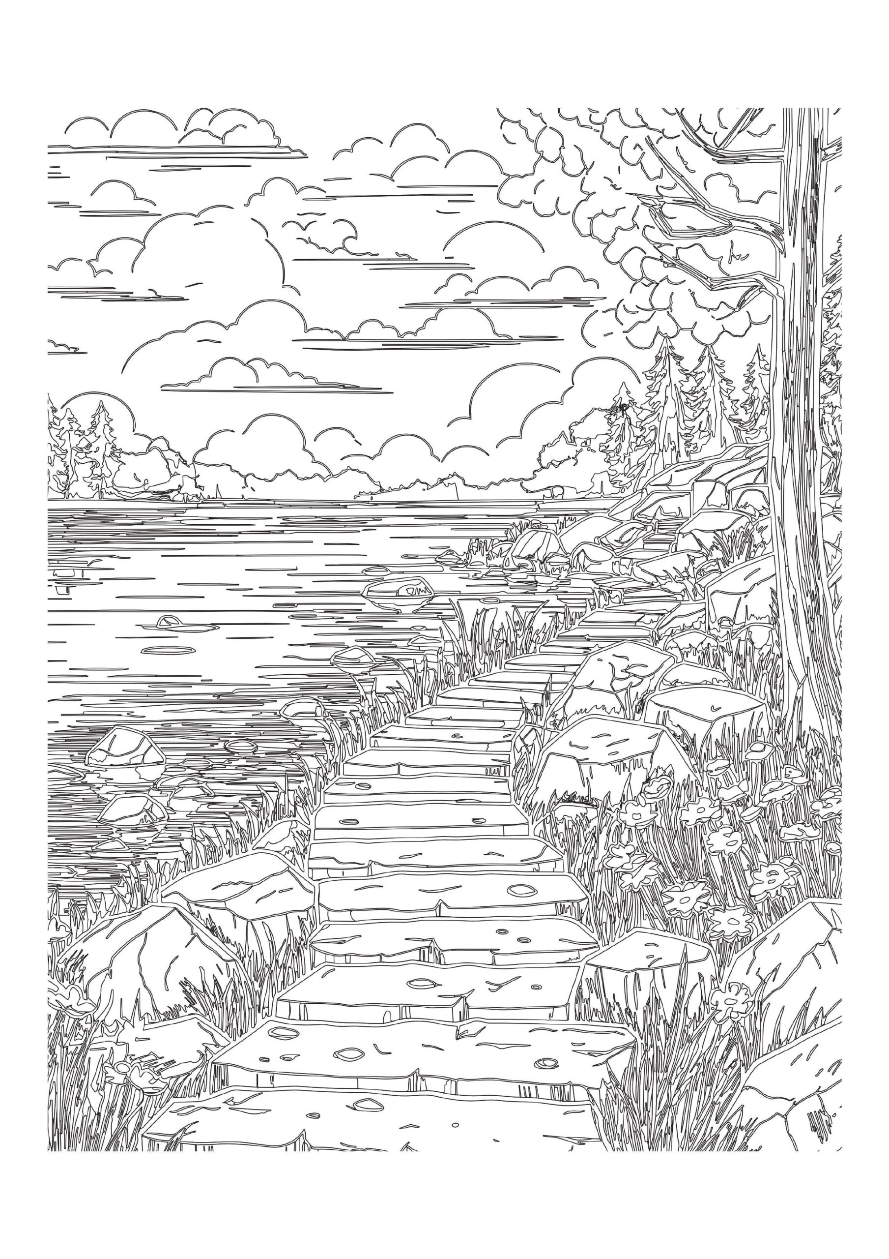 Blissful Scenes Coloring Pages: Serenity in Every Stroke