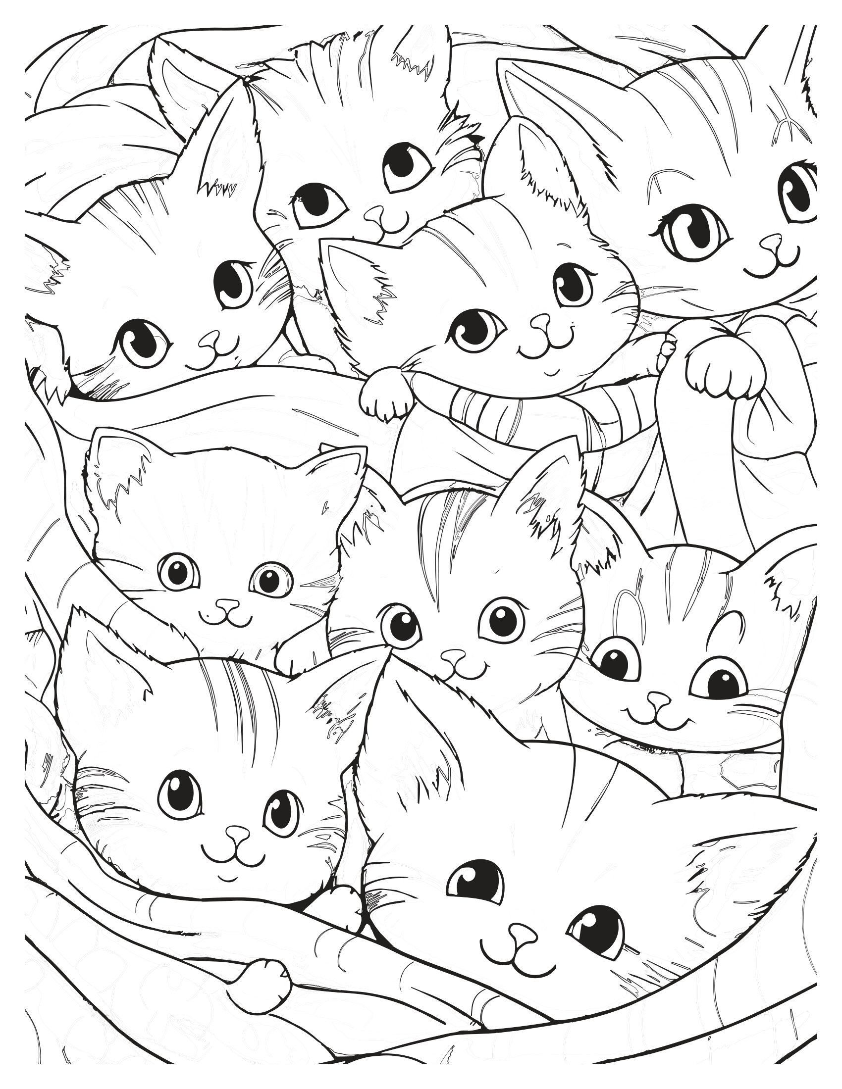 Kittens Galore Coloring Pages: Adorable Designs For Cat Lovers