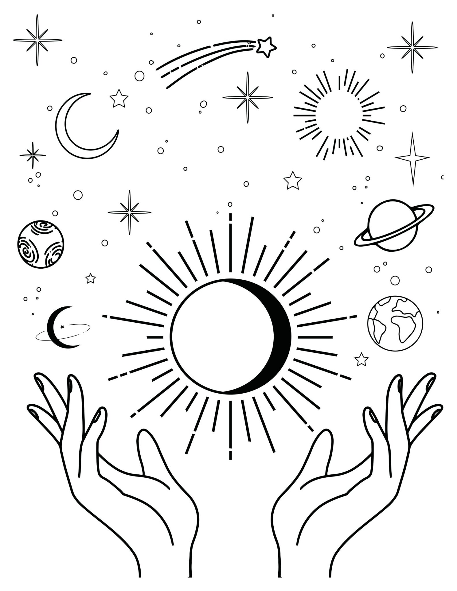 Celestial Harmony Coloring Pages: Explore Cosmic Designs