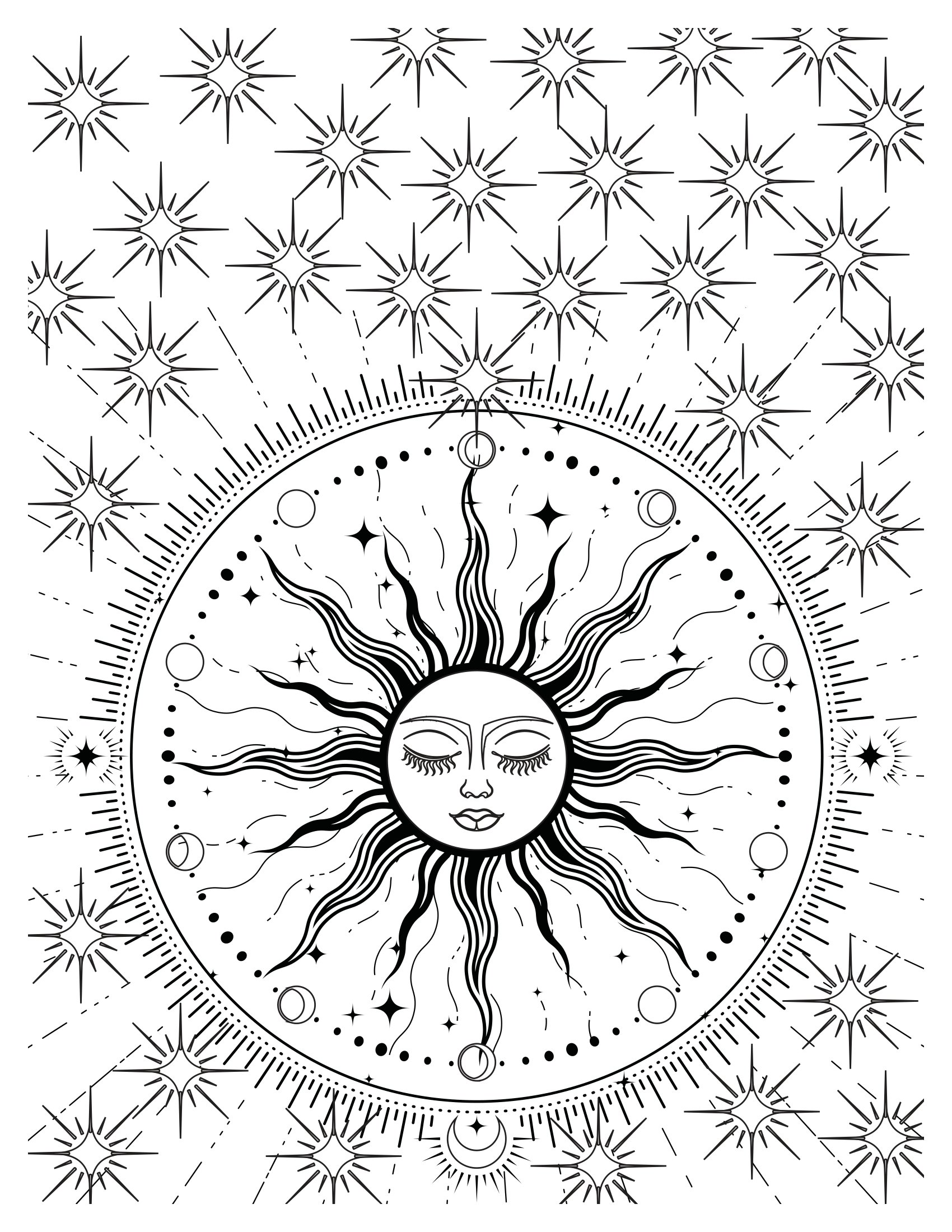 Celestial Harmony Coloring Pages: Explore Cosmic Designs
