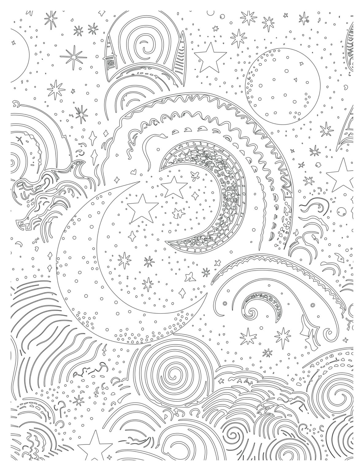 Celestial Harmony Coloring Pages: Explore Cosmic Designs