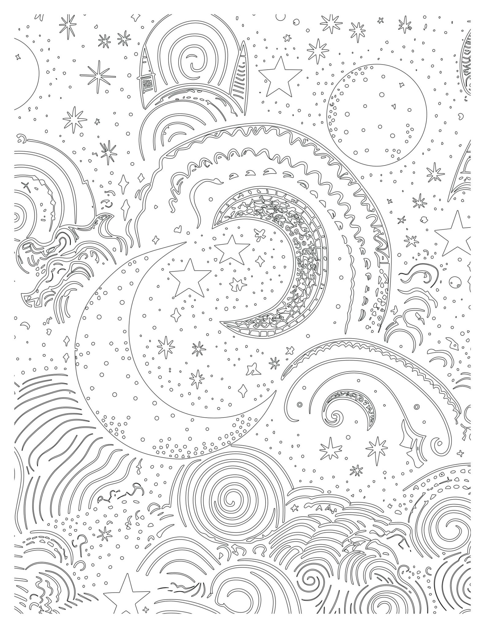 Celestial Harmony Coloring Pages: Explore Cosmic Designs