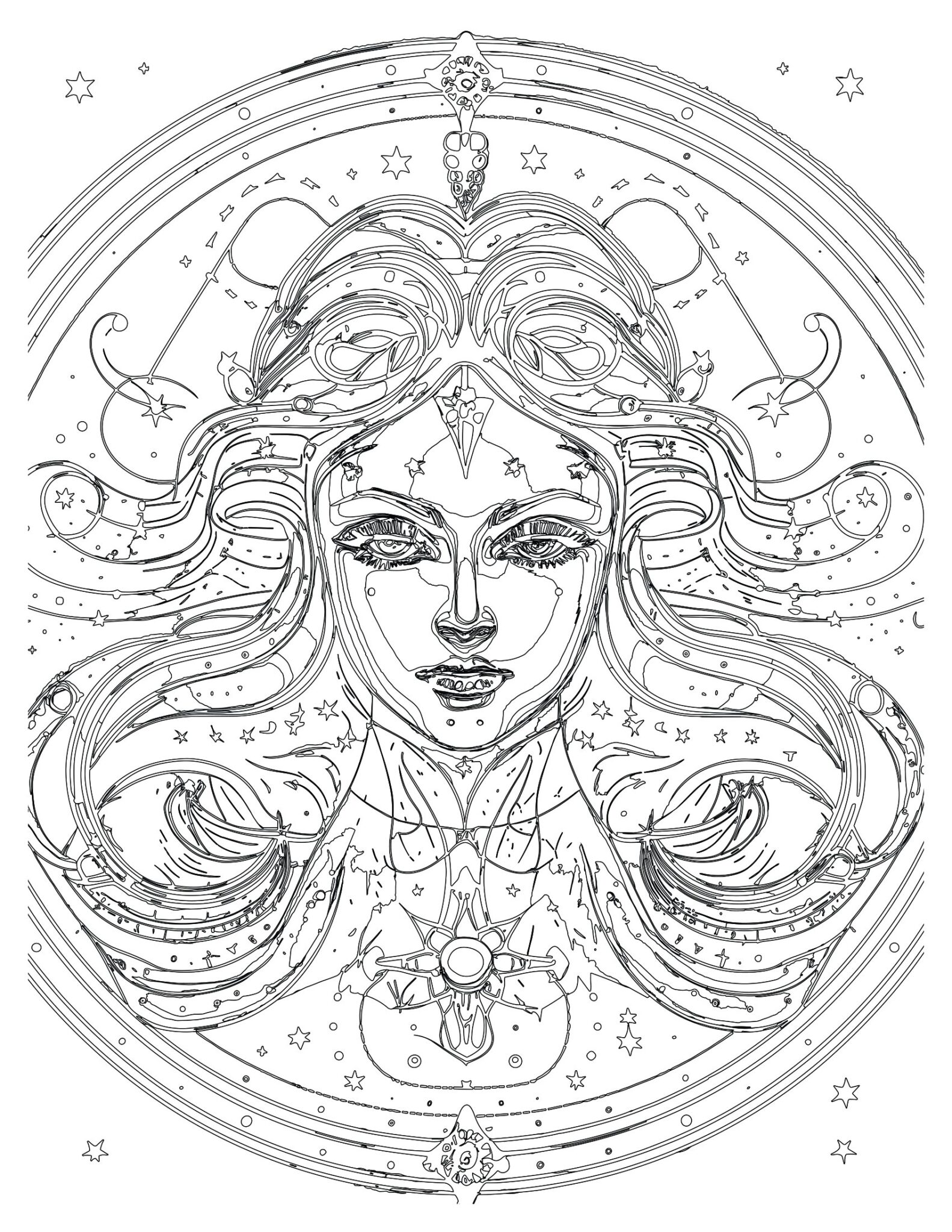 Celestial Harmony Coloring Pages: Explore Cosmic Designs