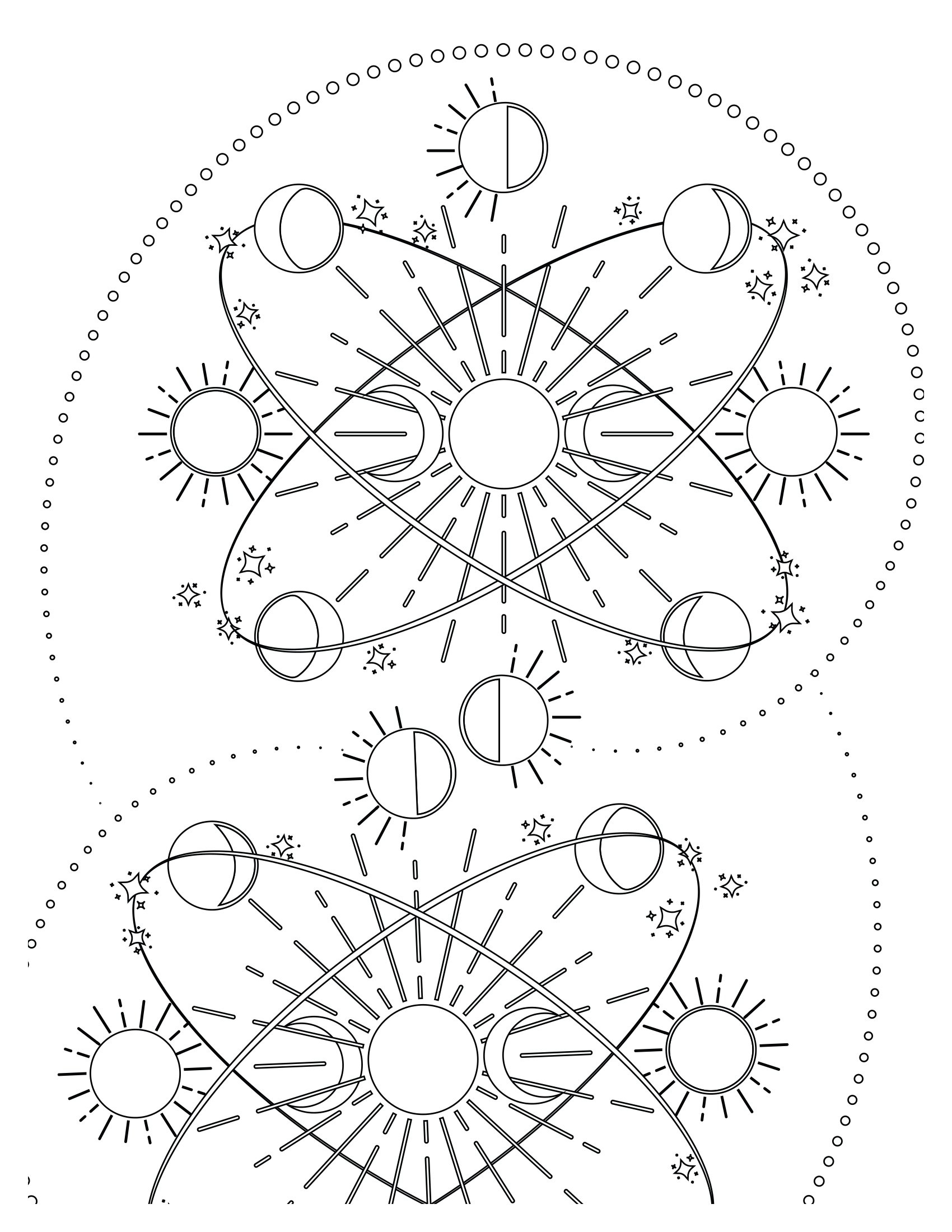 Celestial Harmony Coloring Pages: Explore Cosmic Designs