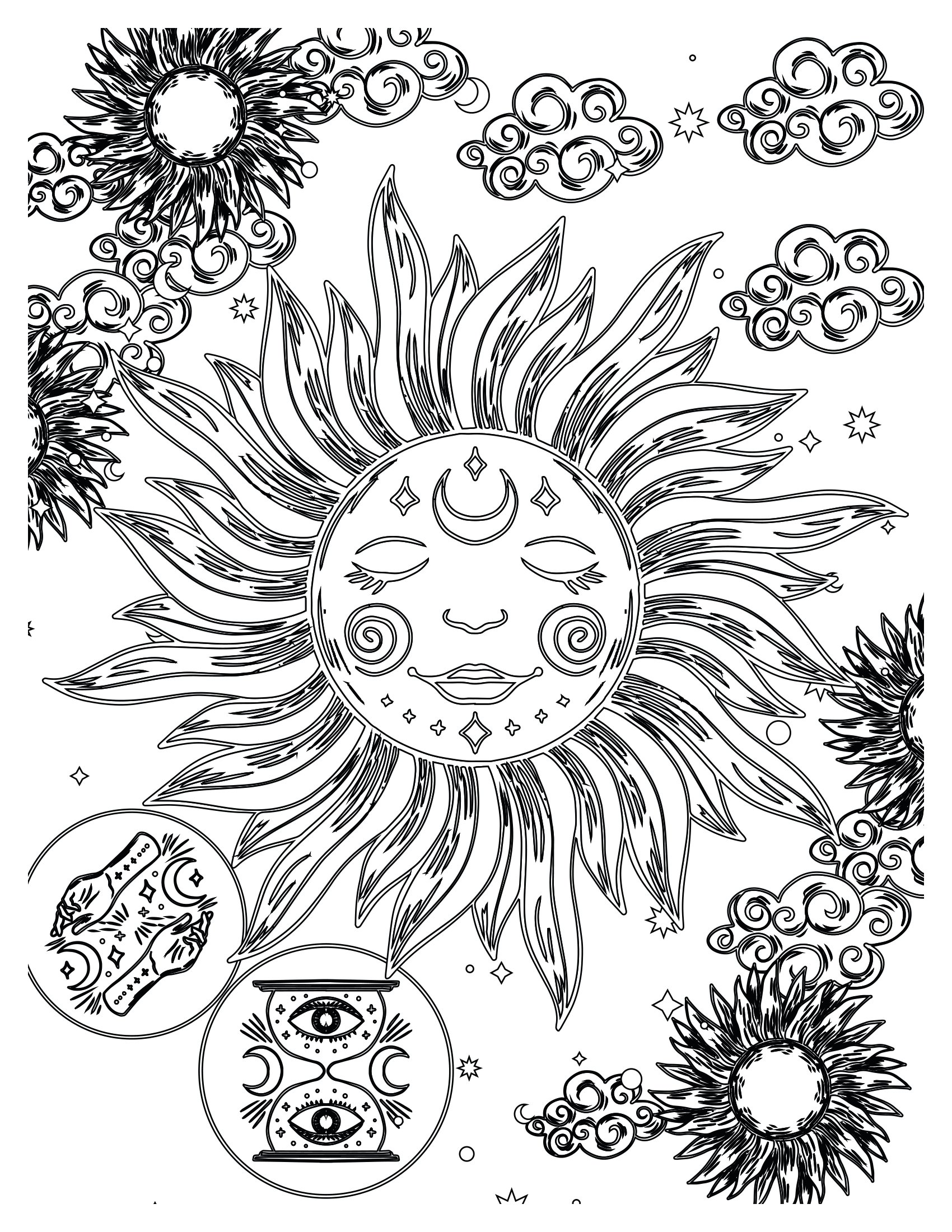 Celestial Harmony Coloring Pages: Explore Cosmic Designs