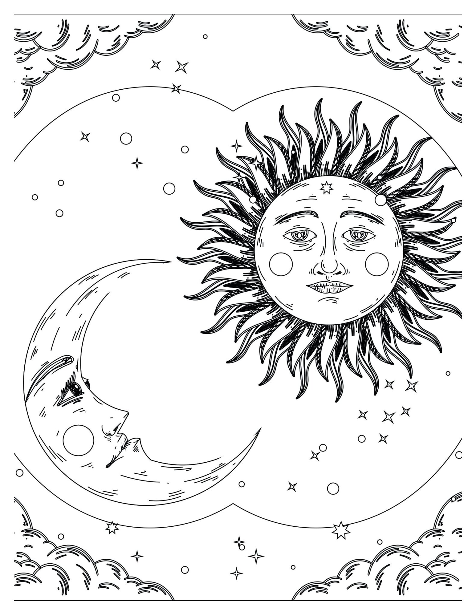 Celestial Harmony Coloring Pages: Explore Cosmic Designs