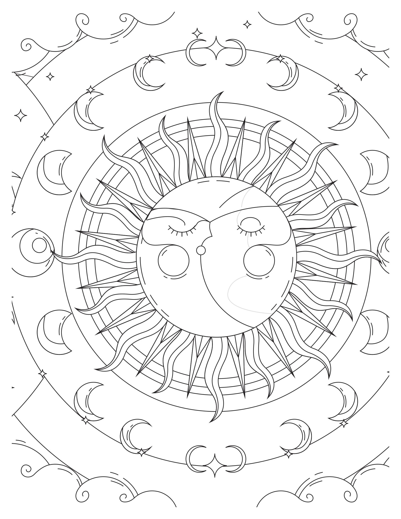 Celestial Harmony Coloring Pages: Explore Cosmic Designs
