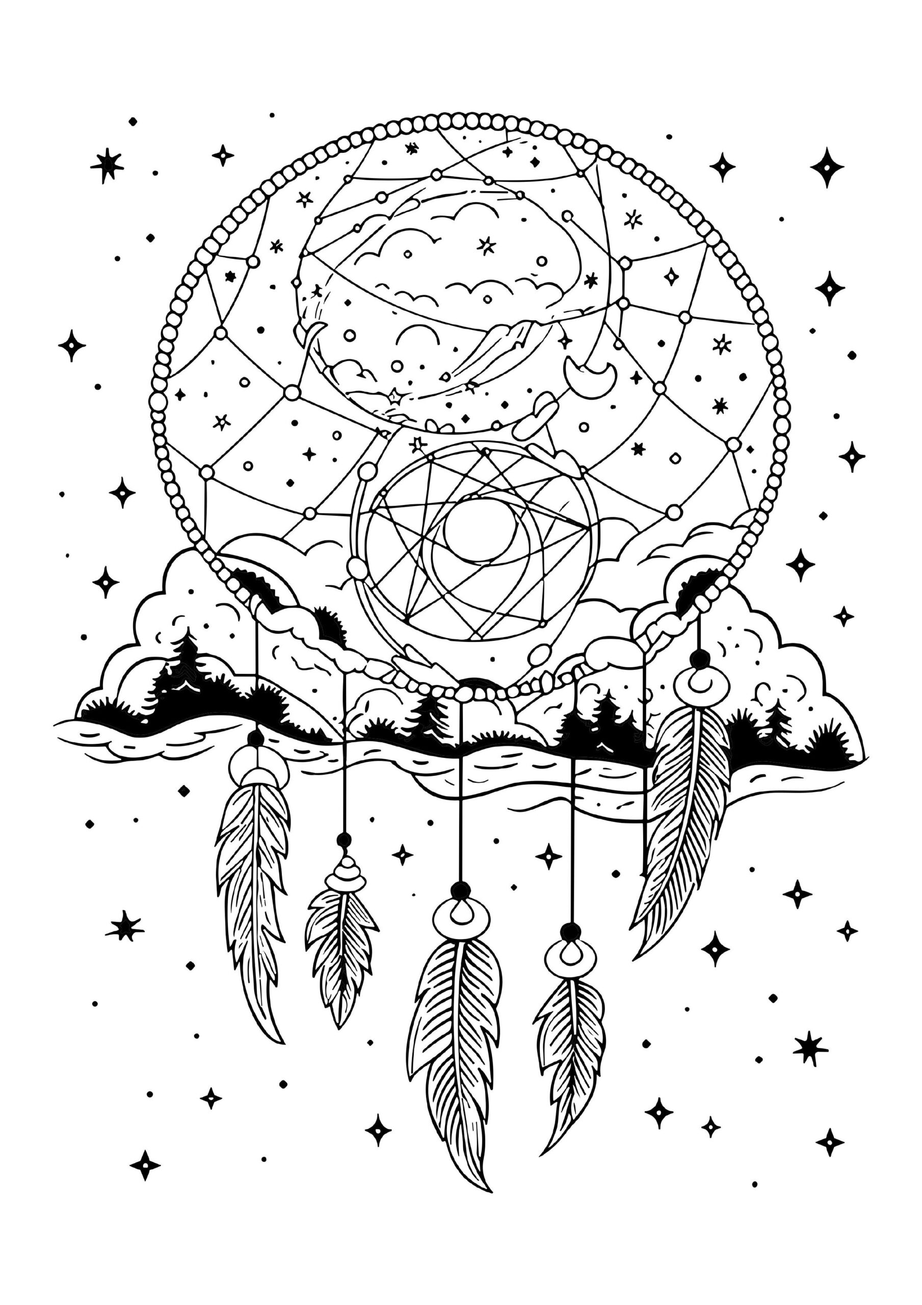 Dream Catcher Magic Coloring Pages I Capture Dreams in Color