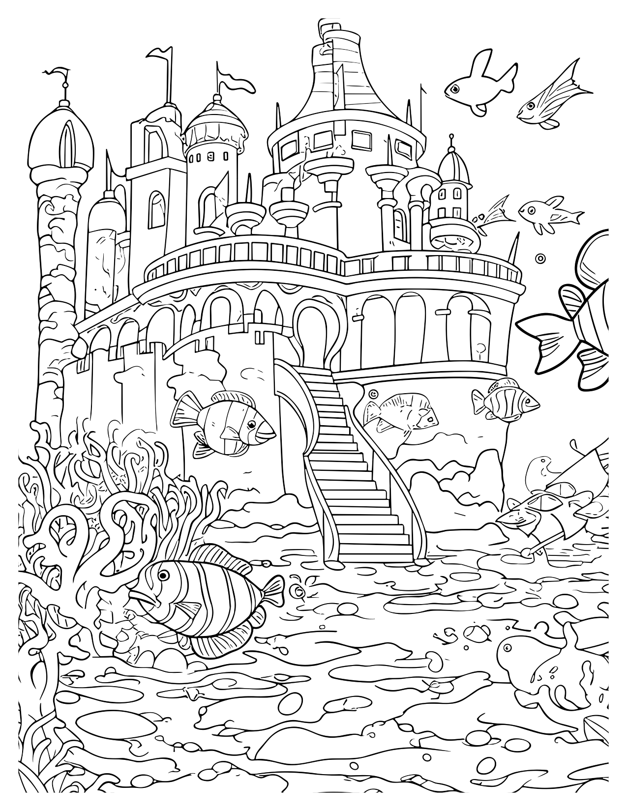 Majestic Underwater Kingdom Coloring Pages I Discover Serenity