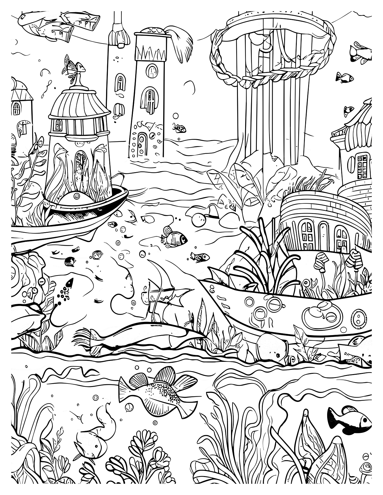 Majestic Underwater Kingdom Coloring Pages I Discover Serenity
