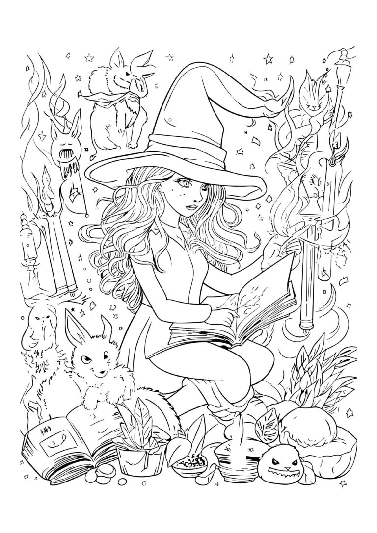 Enchanting Book of Spells Coloring Pages I Cast your Creativity