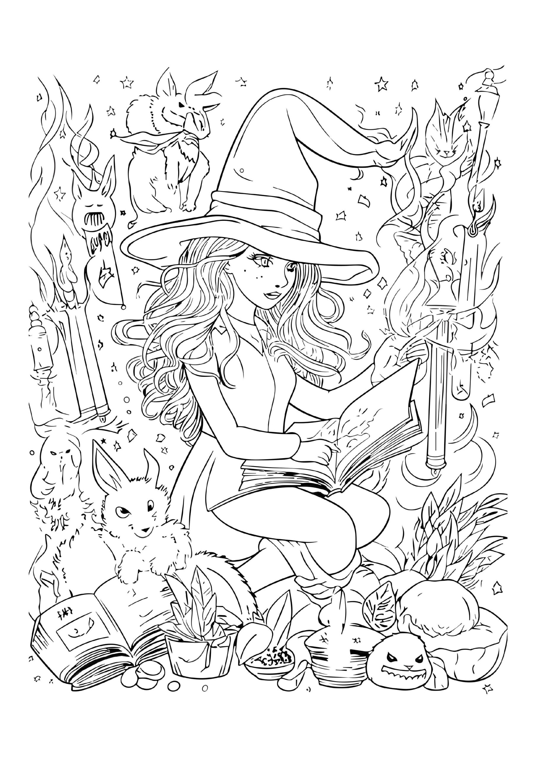 Enchanting Book of Spells Coloring Pages I Cast your Creativity