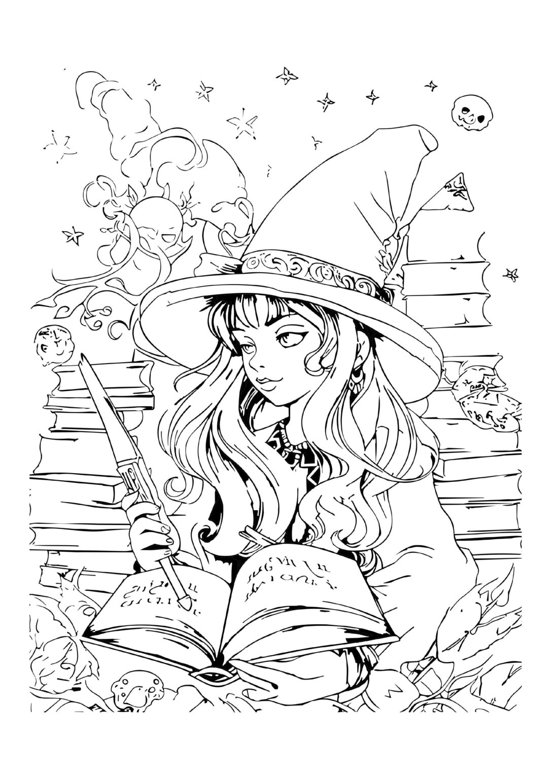 Enchanting Book of Spells Coloring Pages I Cast your Creativity