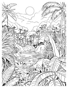 Tranquil Rainforest Canopy Coloring Pages For Nature's Beauty