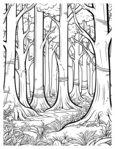 Tranquil Rainforest Canopy Coloring Pages For Nature's Beauty