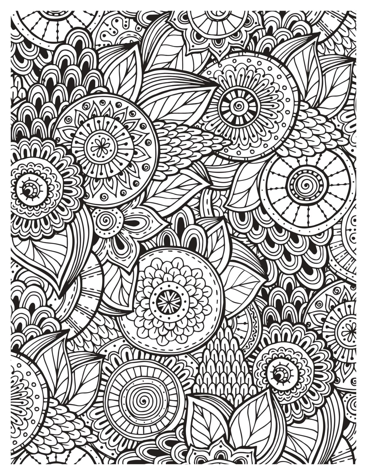Mindful Mandala Garden Coloring Pages I Serene Escapes
