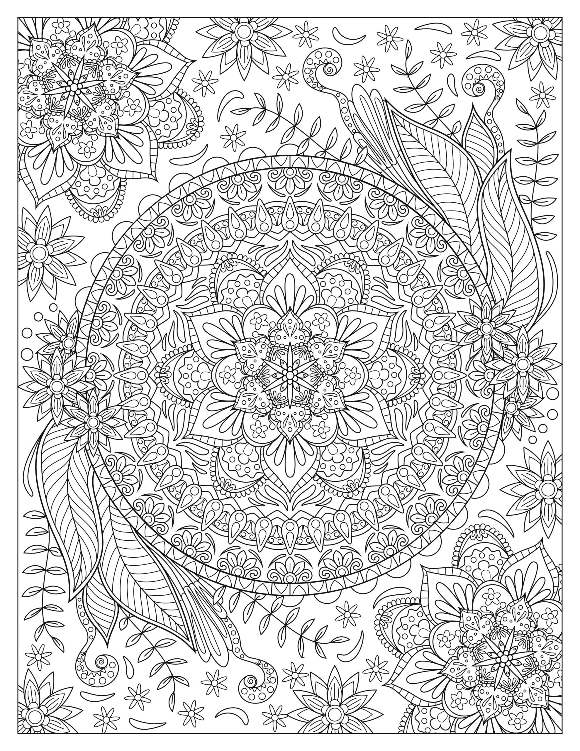 Mindful Mandala Garden Coloring Pages I Serene Escapes