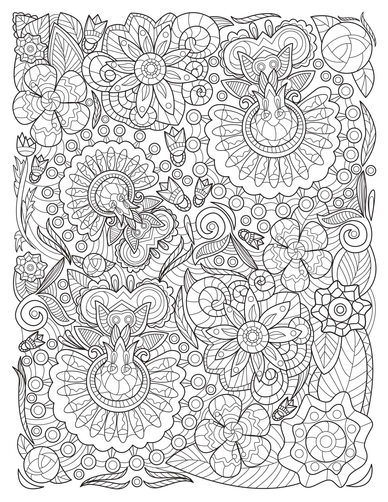 Mindful Mandala Garden Coloring Pages I Serene Escapes