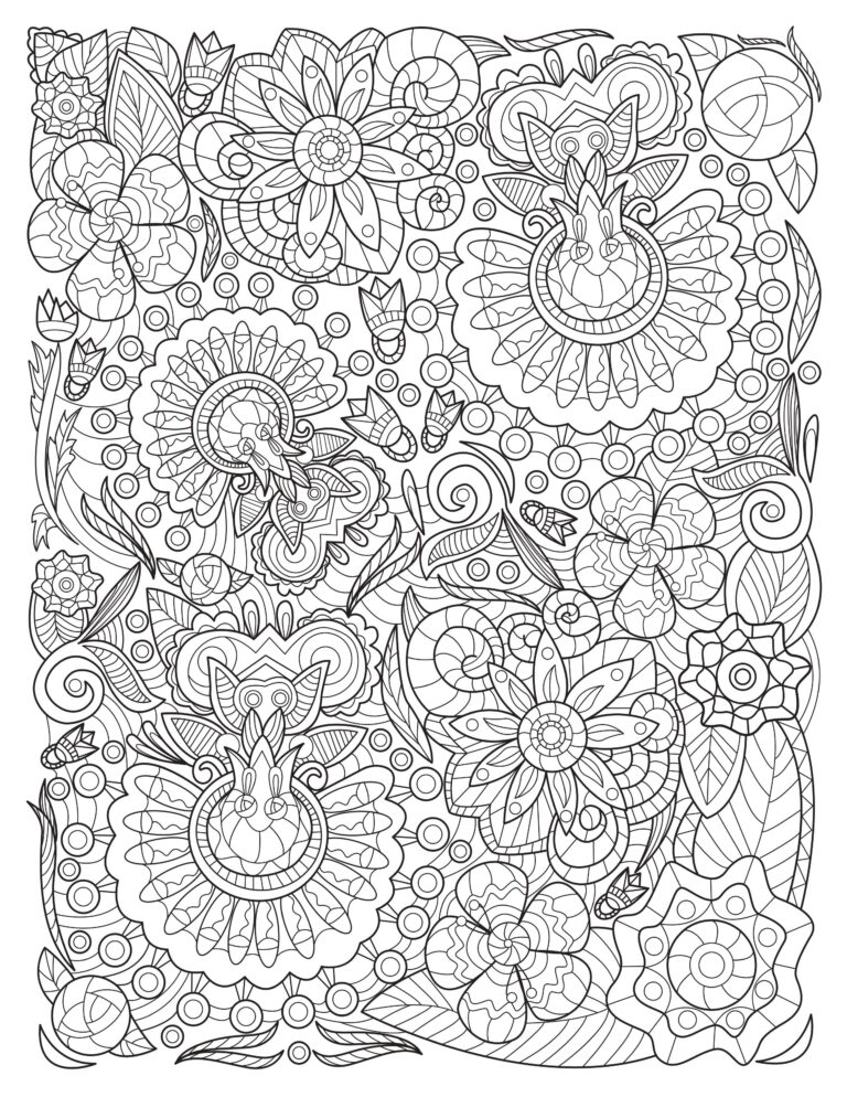 Mindful Mandala Garden Coloring Pages I Serene Escapes