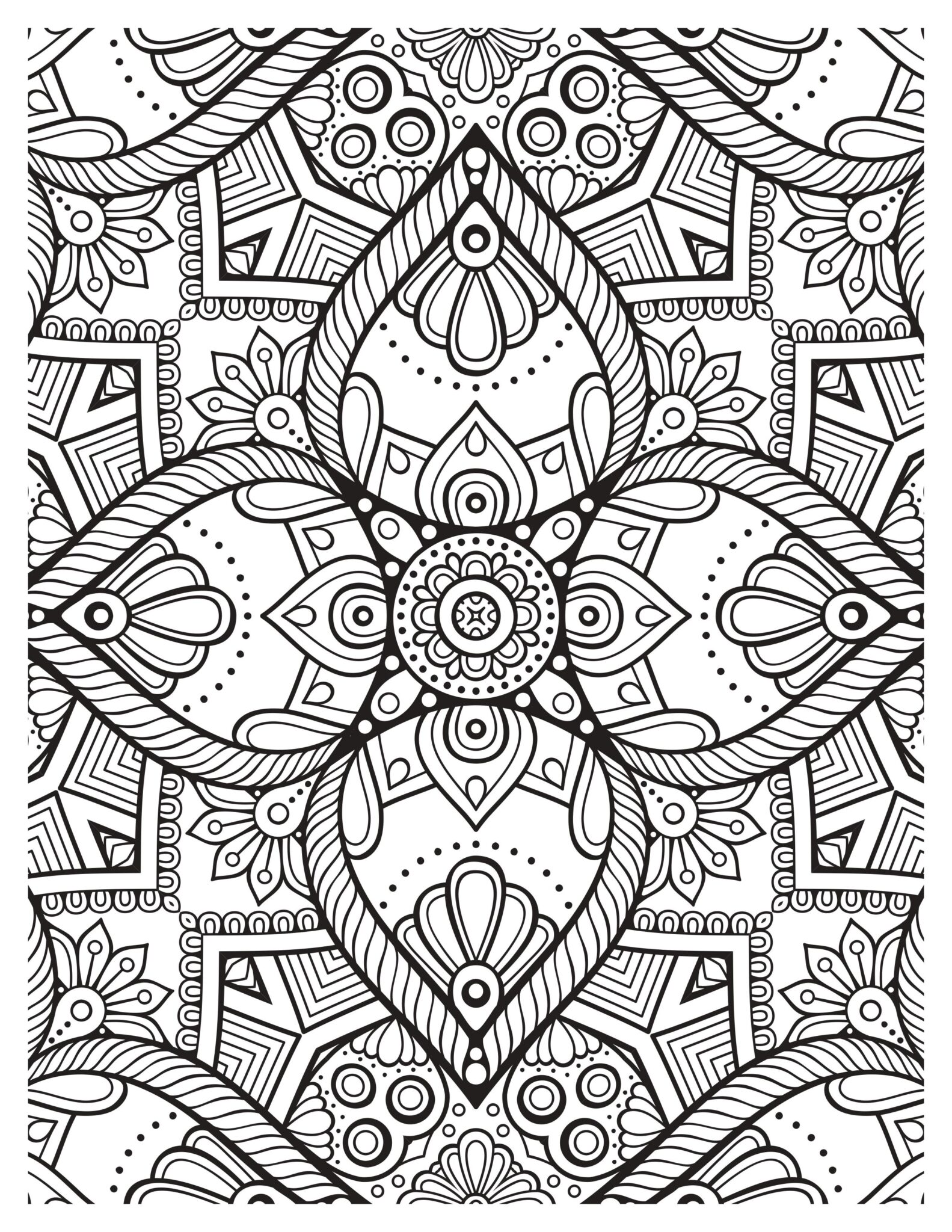 Mindful Mandala Garden Coloring Pages I Serene Escapes