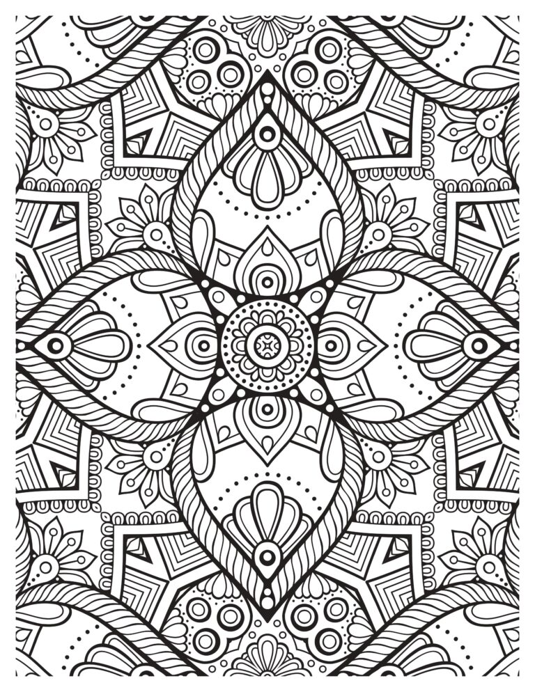 Mindful Mandala Garden Coloring Pages I Serene Escapes