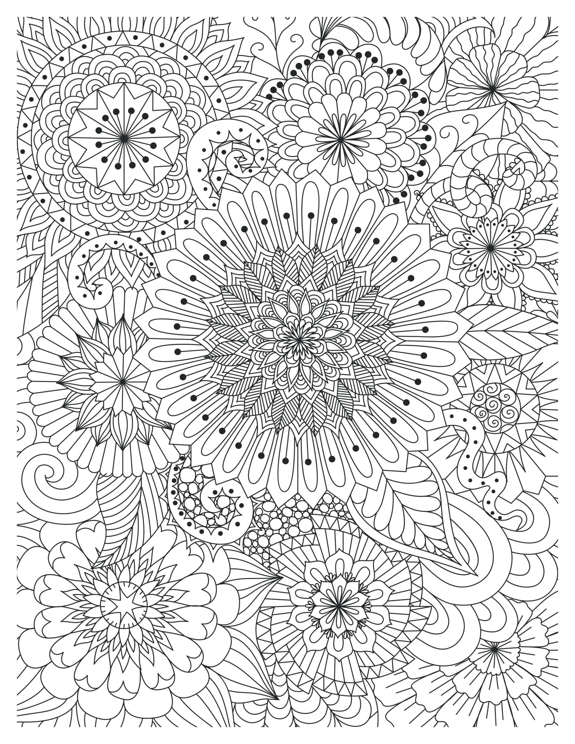 Mindful Mandala Garden Coloring Pages I Serene Escapes