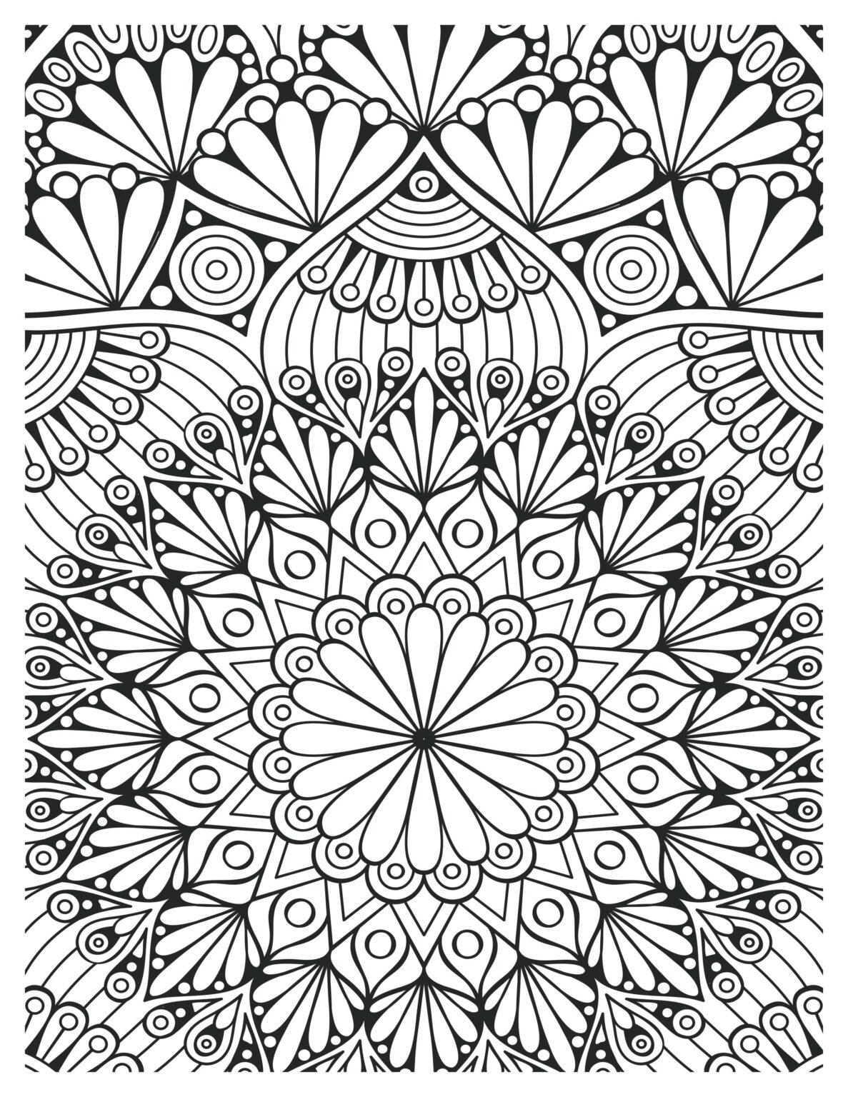 Mindful Mandala Garden Coloring Pages I Serene Escapes