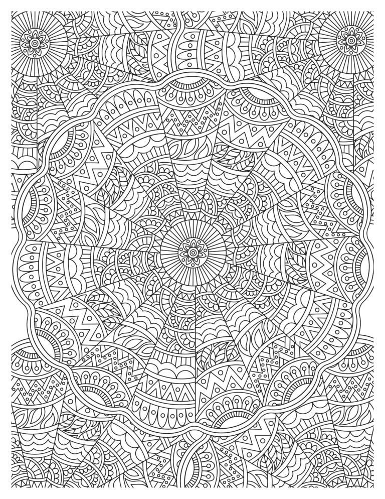 Mindful Mandala Garden Coloring Pages I Serene Escapes