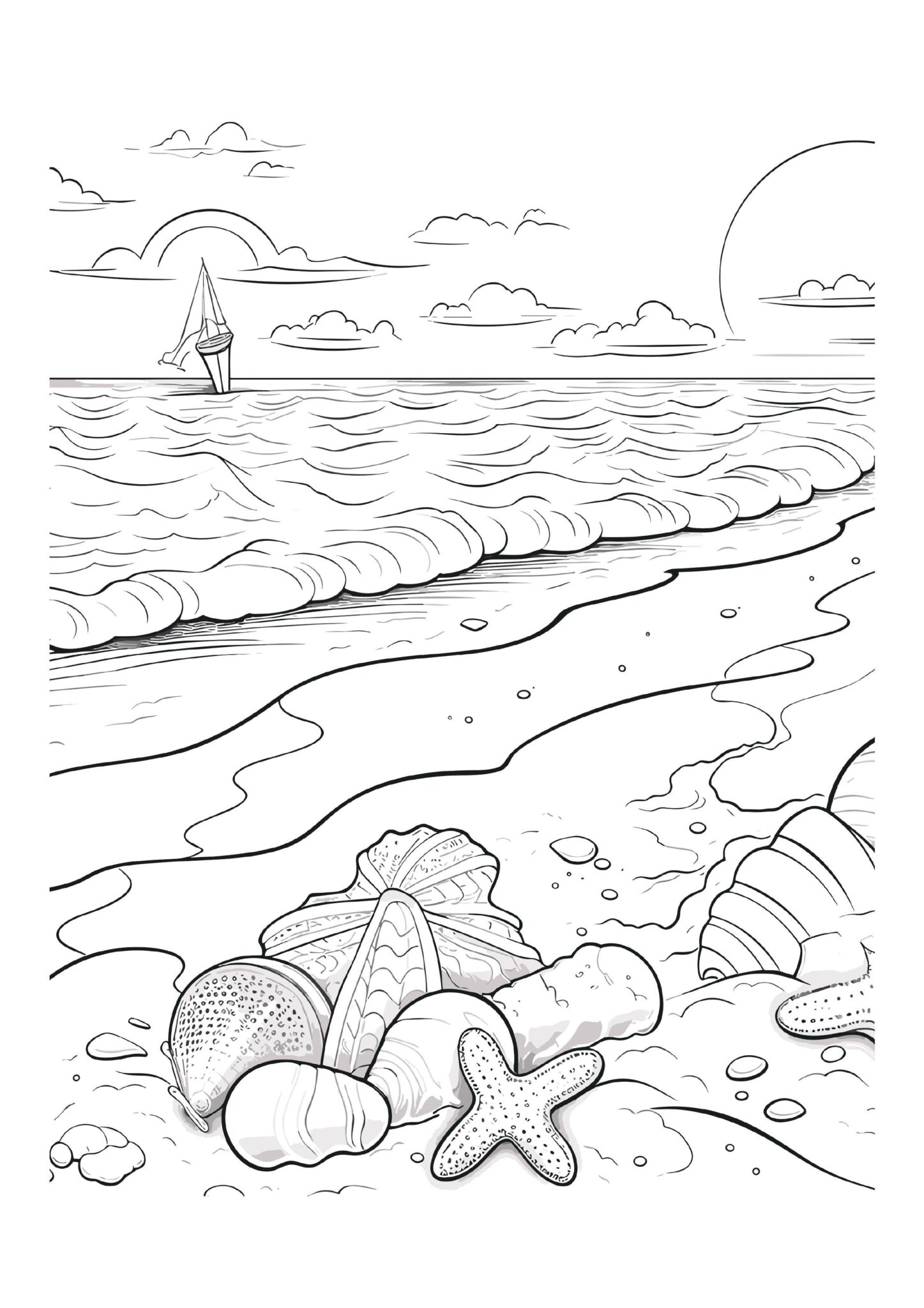 Seashell Treasures Coloring Pages I Beachside Bliss